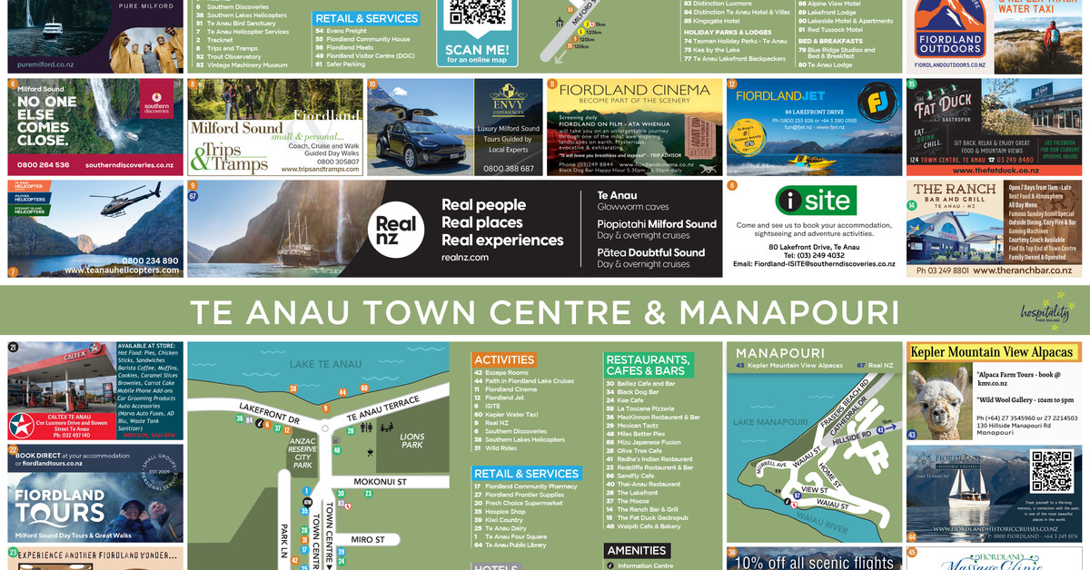 Te Anau / Manapouri Town maps
